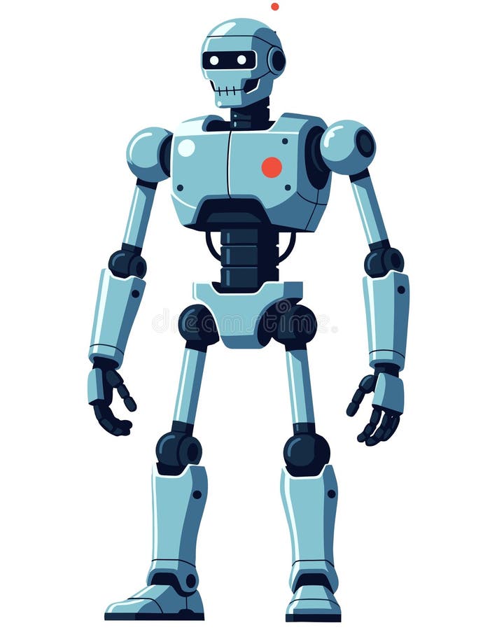 Artificial Intelligence Robot Character Android Bot Standing Full Body ...