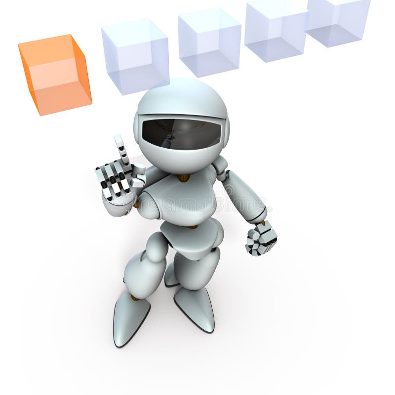 An Artificial Intelligence Robot That Chooses The Correct Answer From Multiple Options. Stock ...