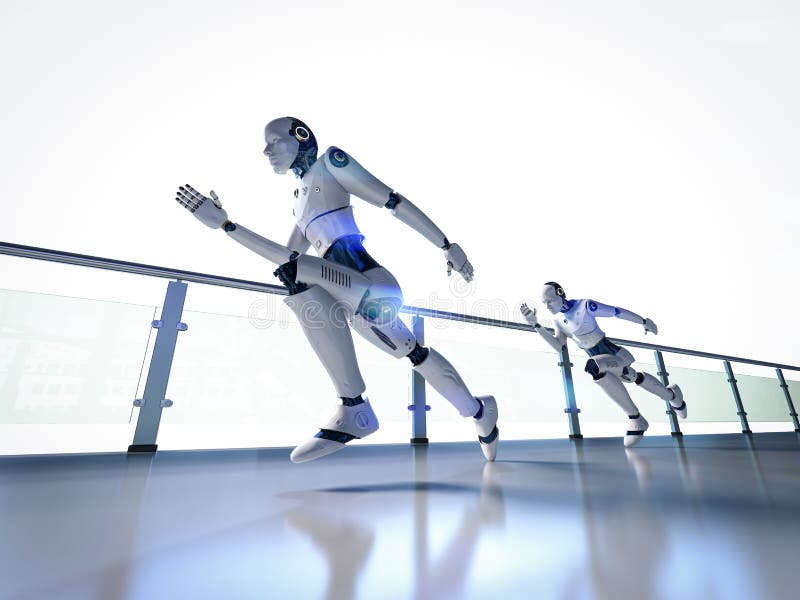 Artificial Intelligence Robot or Cyborg Competition Stock Illustration ... Artificial Intelligence Robot or Cyborg Competition Stock Illustration ...
