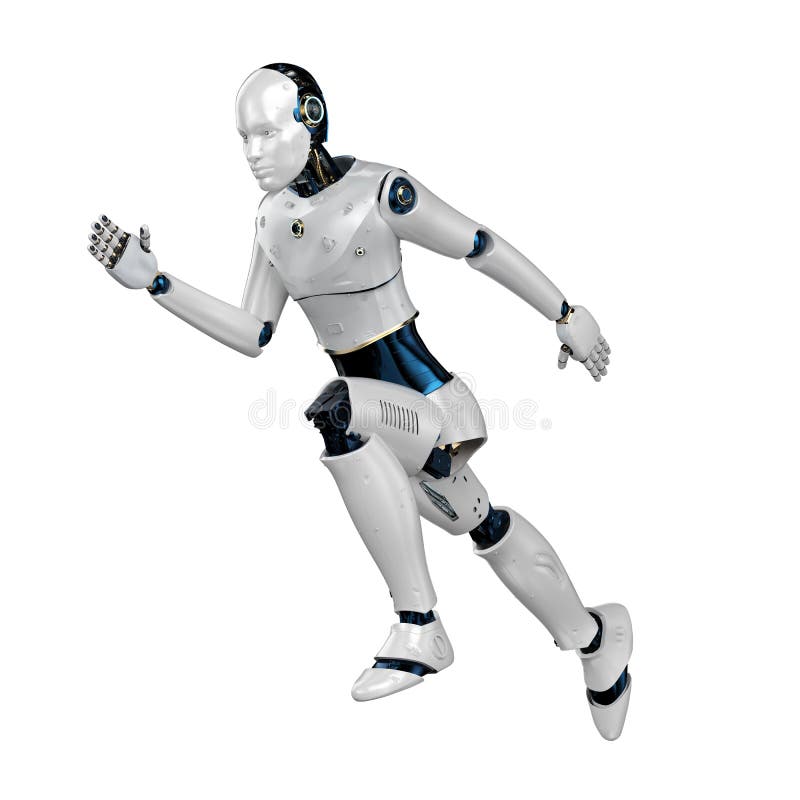 Artificial Intelligence Robot or Cyborg Move Stock Illustration ...