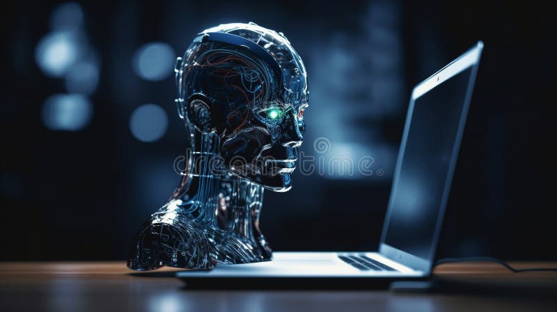 Artificial Intelligence Robot. Futuristic Cyborg Technology. Android ...