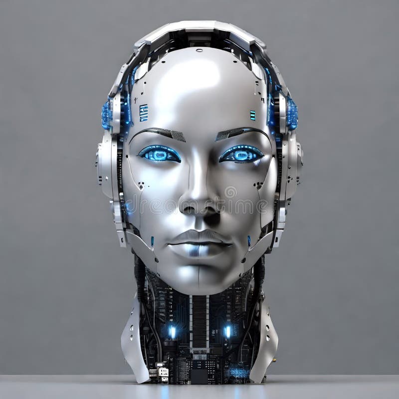 Artificial Intelligence - Robot Head - AI Stock Illustration ...