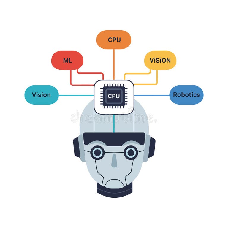 Artificial Intelligence Robot Head with Cpu and Machine Learning Vision ...