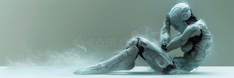 Artificial Intelligence Robot in High-Tech Setting Stock Illustration ...