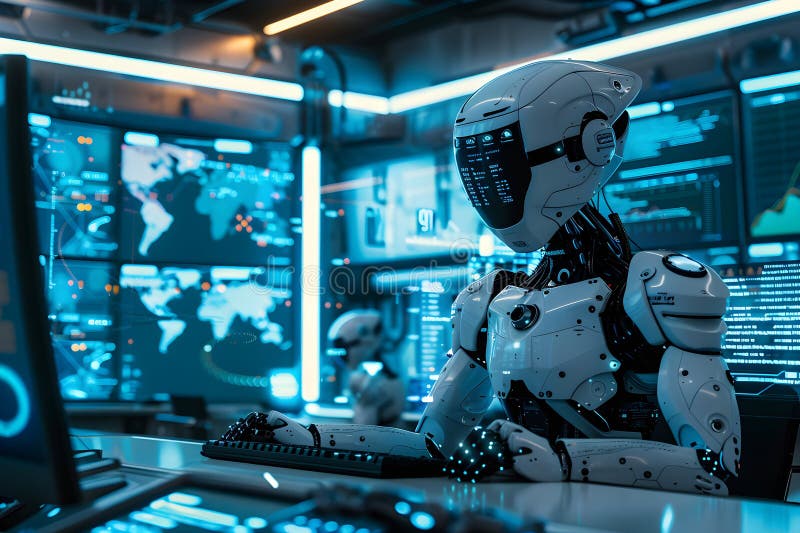 Artificial Intelligence Robot, Humanoid Android that Operates Multiple ...