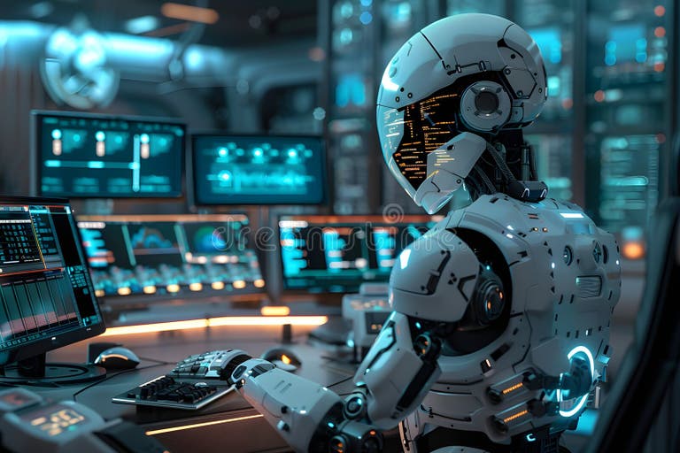 Artificial Intelligence Robot, Humanoid Android that Operates Multiple ...