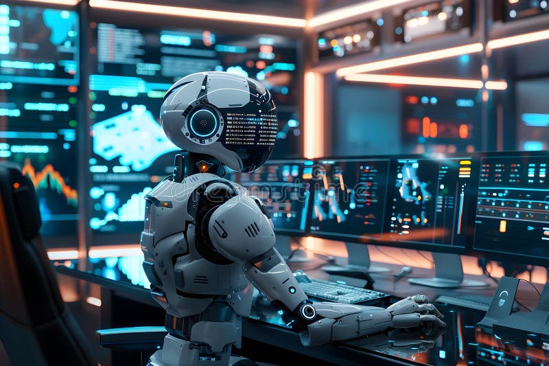 Artificial Intelligence Robot, Humanoid Android that Operates Multiple ...