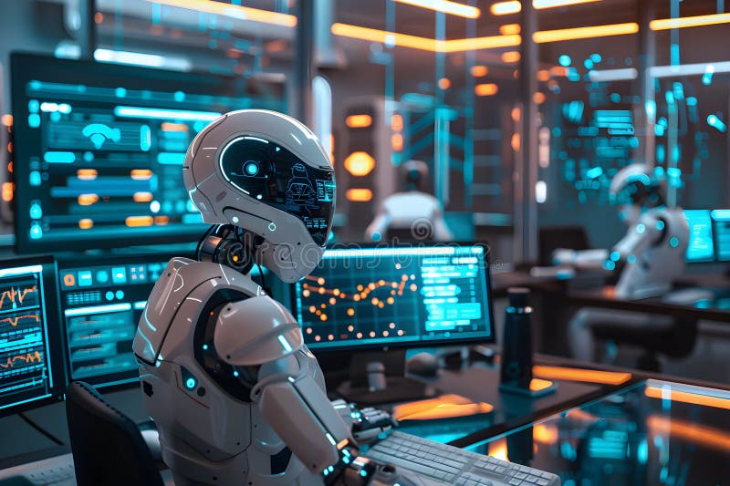 Artificial Intelligence Robot, Humanoid Android that Operates Multiple ...