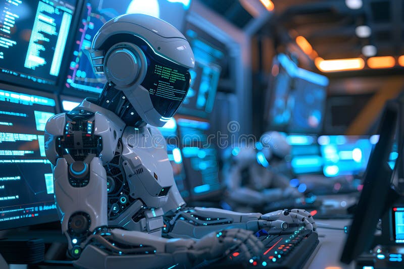 Artificial Intelligence Robot, Humanoid Android that Operates Multiple ...