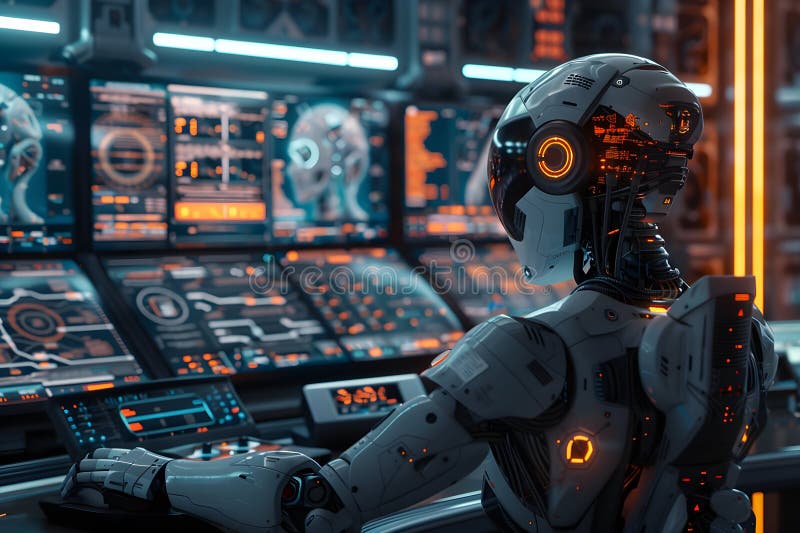 Artificial Intelligence Robot, Humanoid Android that Operates Multiple ...