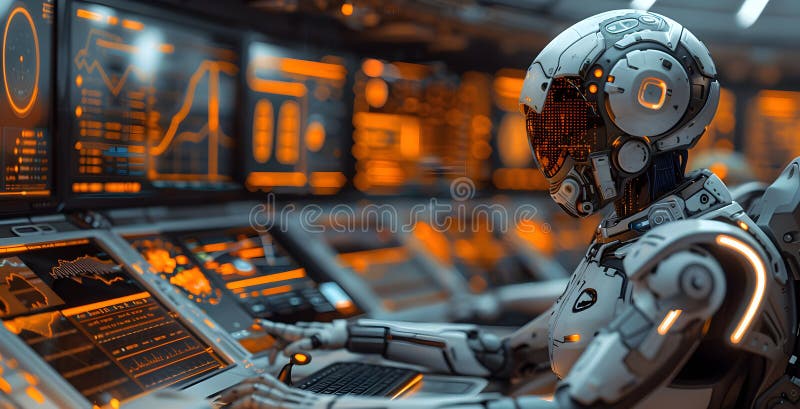 Artificial Intelligence Robot, Humanoid Android that Operates Multiple ...