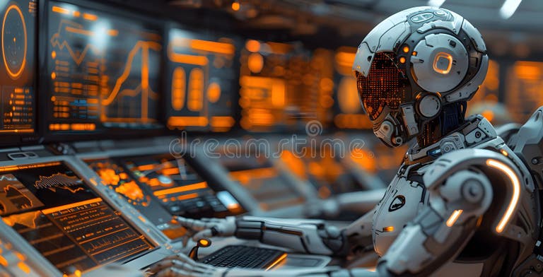 Artificial Intelligence Robot, Humanoid Android that Operates Multiple ...