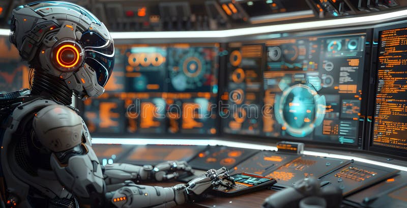 Artificial Intelligence Robot, Humanoid Android that Operates Multiple ...