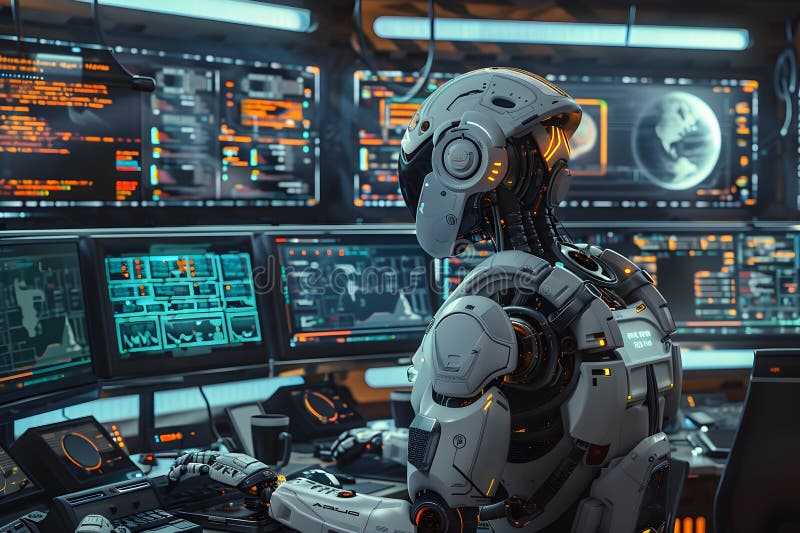 Artificial Intelligence Robot, Humanoid Android that Operates Multiple ...