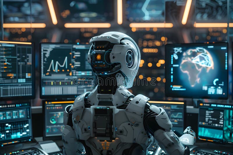 Artificial Intelligence Robot, Humanoid Android that Operates Multiple ...