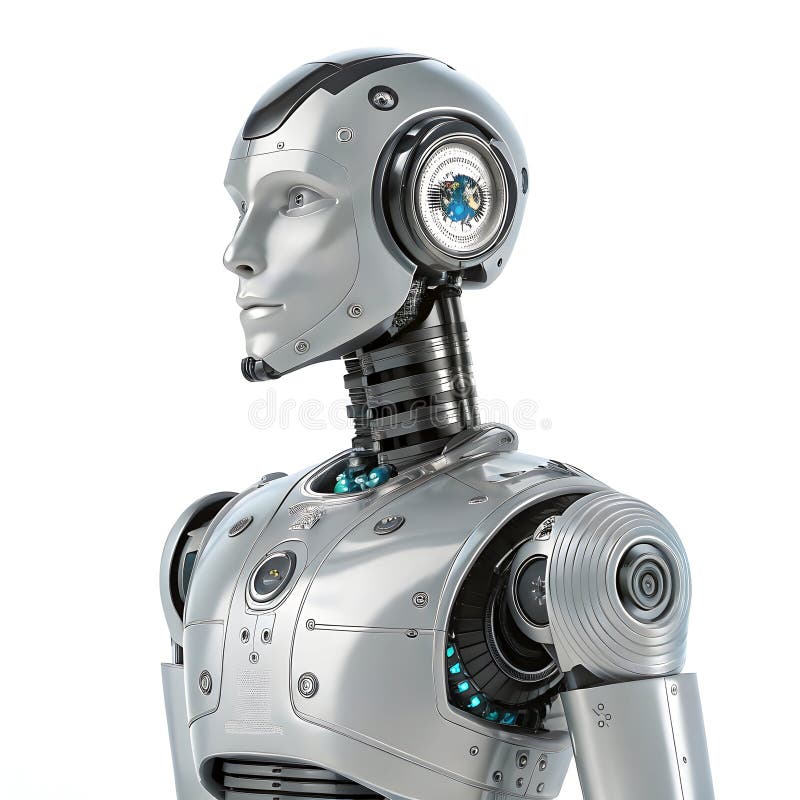 Artificial Intelligence Robot Icon 3D Render Isolated on White ...