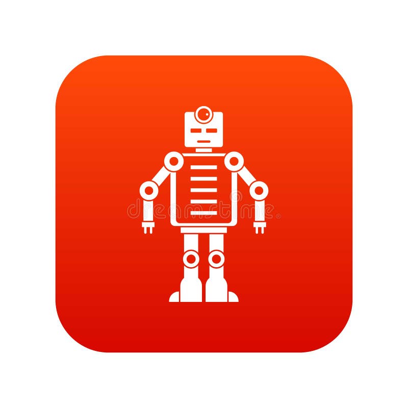 Artificial Intelligence Robot Icon Digital Red Stock Vector ...