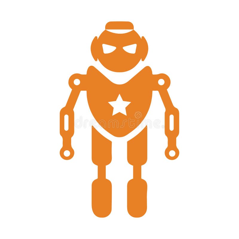 Artificial Intelligence, Robot Icon. Orange Vector Design Stock ...