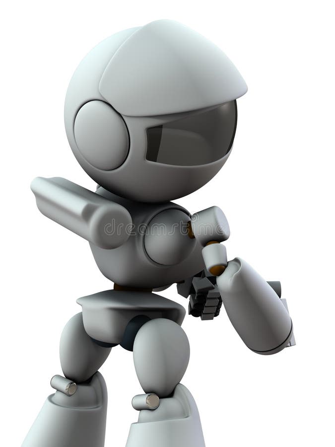 An Artificial Intelligence Robot Looking Back. Stock Illustration ...