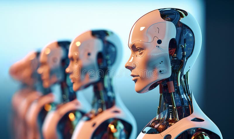 An Artificial Intelligence Robot. Modern Futuristic Cyborg Robot ...