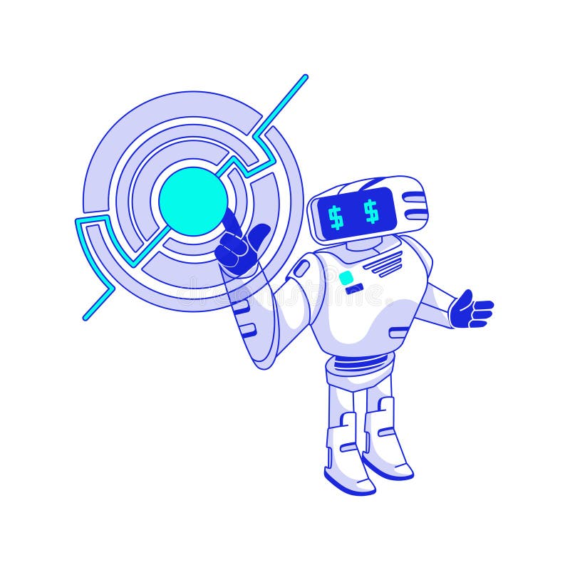 Artificial Intelligence Robot Opens a Complex Lock Stock Illustration ...