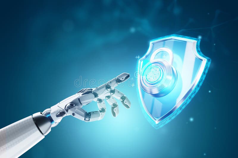 Artificial Intelligence, Robot, Shield and Lock with Fingerprint ...