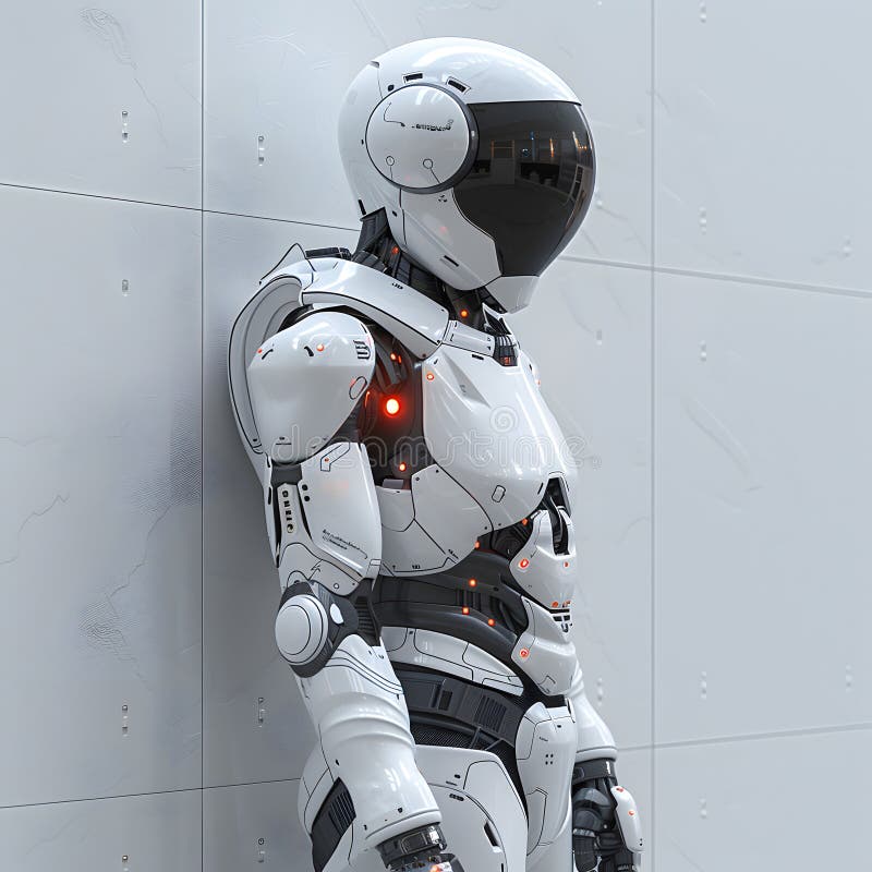 Artificial Intelligence Robot in Simple Minimalist Canvas Background ...
