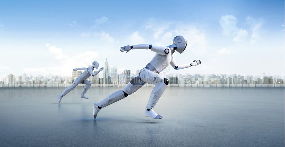 Artificial Intelligence Robot for Smart City with Assistant Robot Run ...