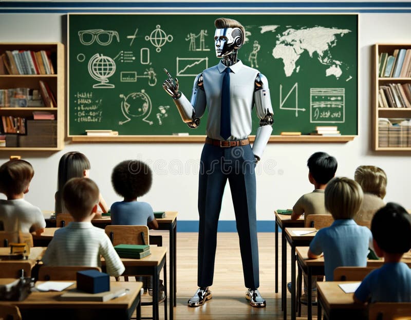 Artificial Intelligence - Robot Teacher - Male Stock Image - Image of ...
