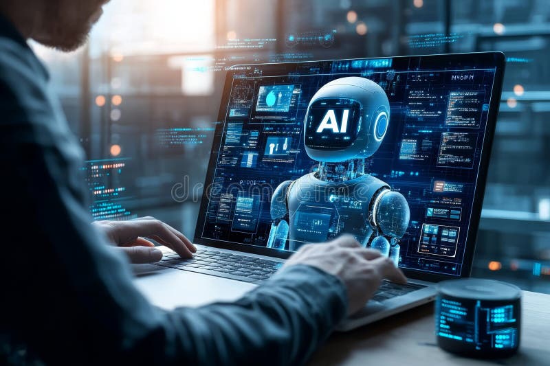 Artificial Intelligence Robot Technology Stock Illustrations – 281,982 Artificial Intelligence ...