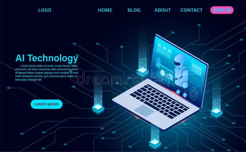 Artificial Intelligence Robot Technology. System Analysis Stock Vector ...