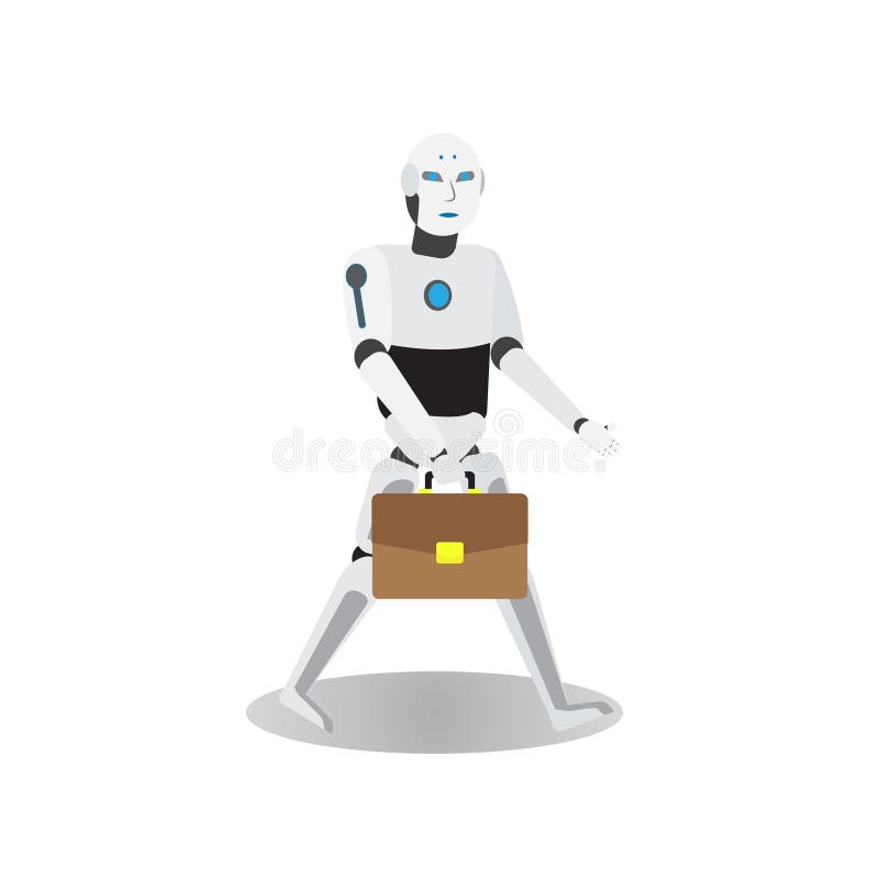 Artificial Intelligence Robot Walking Stock Vector - Illustration of ...