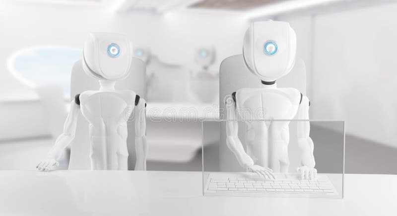 Artificial Intelligence Robot White Modern 3d-illustration Stock ...