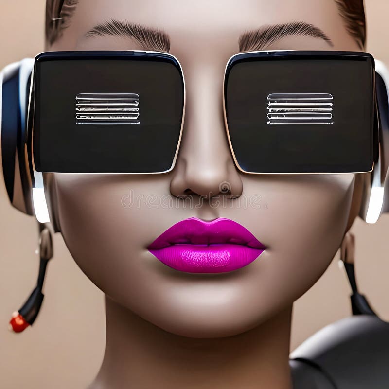 Artificial Intelligence Robot Woman Working in Call Center As ...