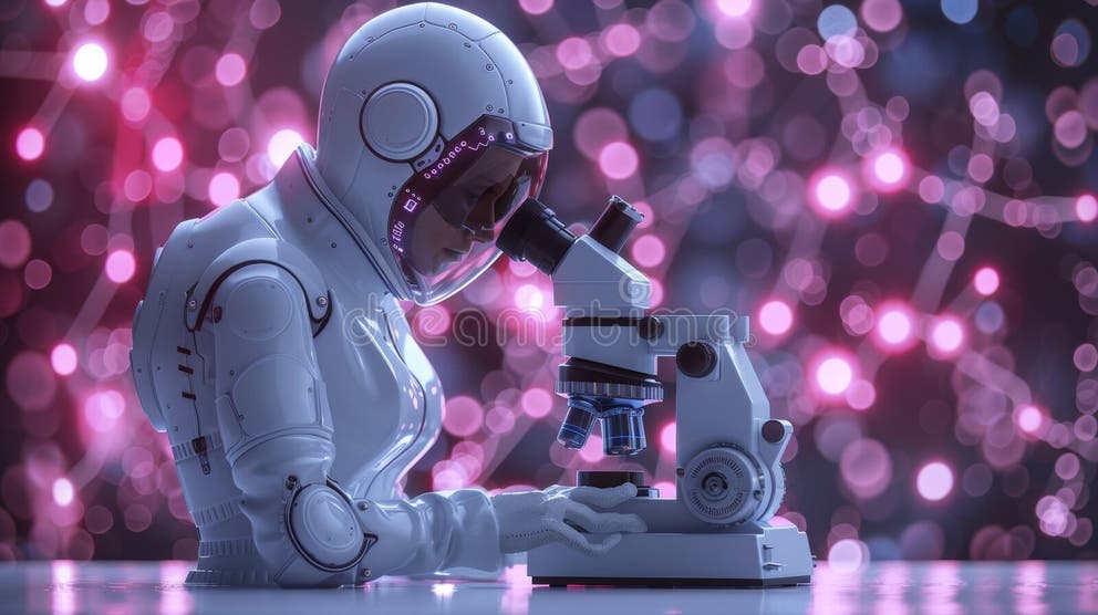 An Artificial Intelligence Robot Works with a Microscope in a ...