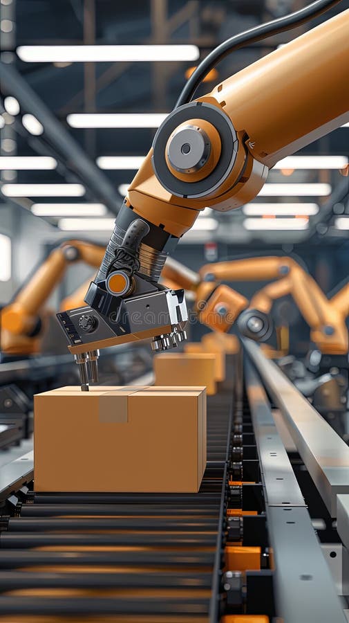 Artificial Intelligence Robotic Arm Working with Cartboard Boxes on ... Artificial Intelligence Robotic Arm Working with Cartboard Boxes on ...