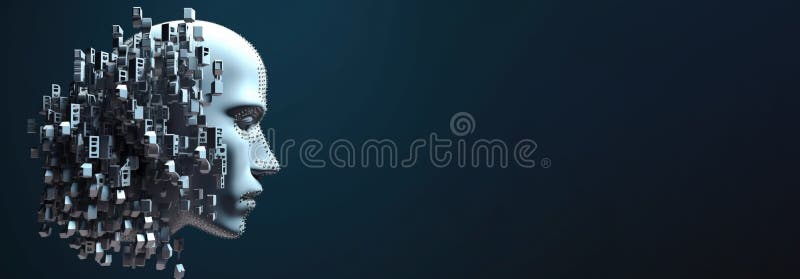 Artificial Intelligence. Scattering Head Profile of a Chrome-plated ...