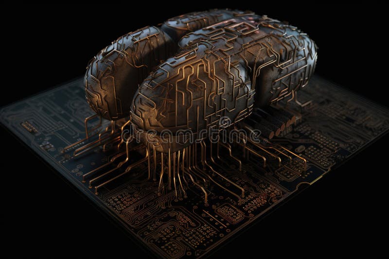 Artificial Intelligence Science Concept with Technological AI Brain on ... Artificial Intelligence Science Concept with Technological AI Brain on ...