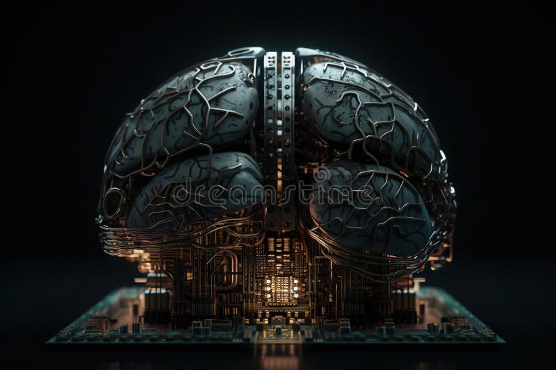 Artificial Intelligence Science Concept with Technological AI Brain on ...