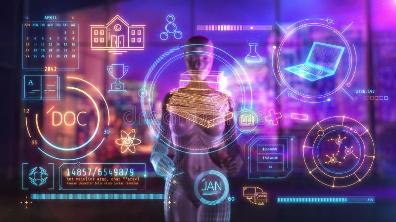 Artificial Intelligence and Scientific Research. 3D Render Stock ...