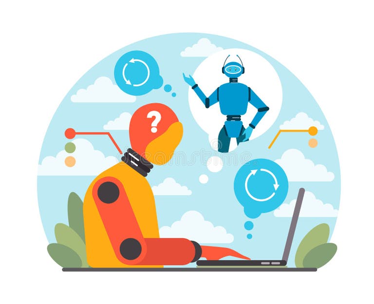 Artificial Intelligence. Self-learning Computing System Stock Vector - Illustration of ...