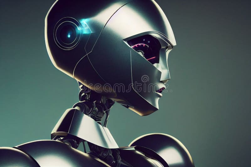 Artificial Intelligence Self Portrait. Digitally Generated Image Stock ...