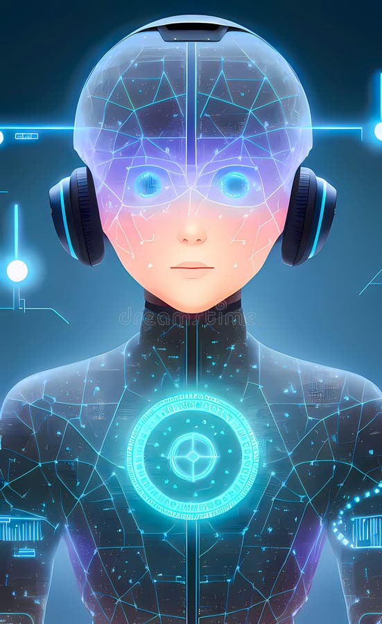 Artificial Intelligence, Self-presentation Portrait Stock Illustration ...
