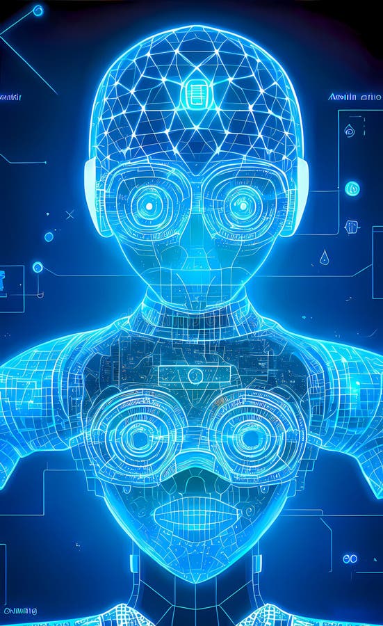 Artificial Intelligence, Self-presentation Portrait Stock Illustration ...