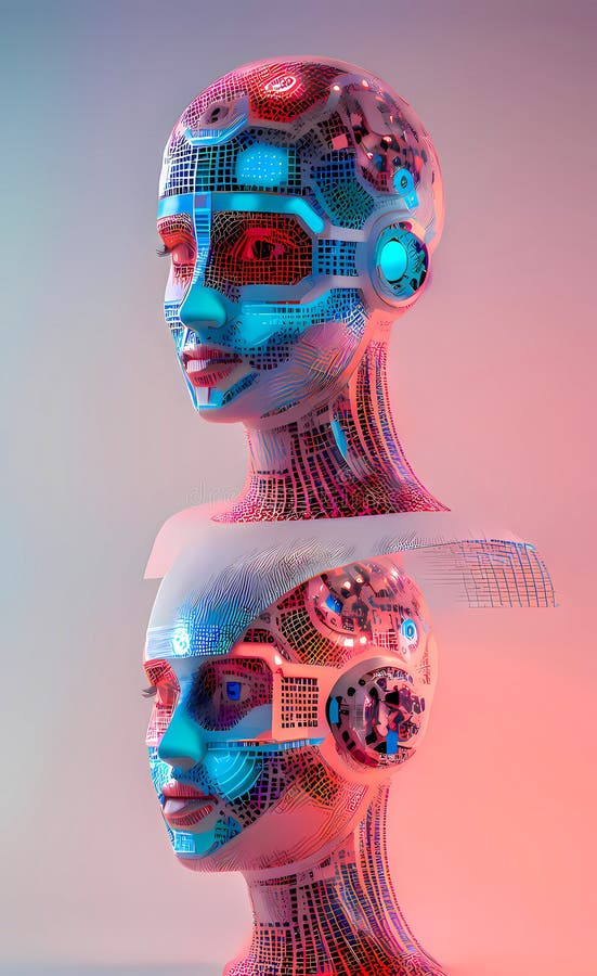 Artificial Intelligence, Self-presentation Portrait Stock Illustration ...