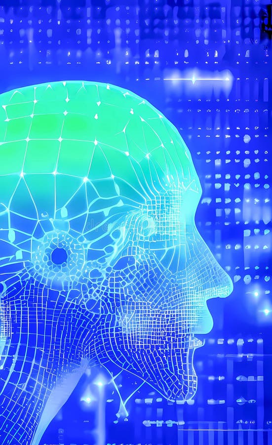 Artificial Intelligence, Self-presentation Portrait Stock Illustration ... Artificial Intelligence, Self-presentation Portrait Stock Illustration ...