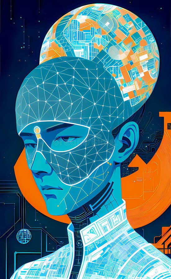 Artificial Intelligence, Self-presentation Portrait Stock Illustration ...