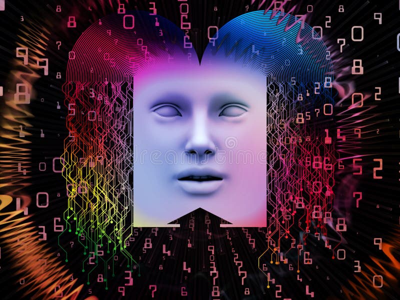 Processing Super Human AI stock illustration. Illustration of nose ...