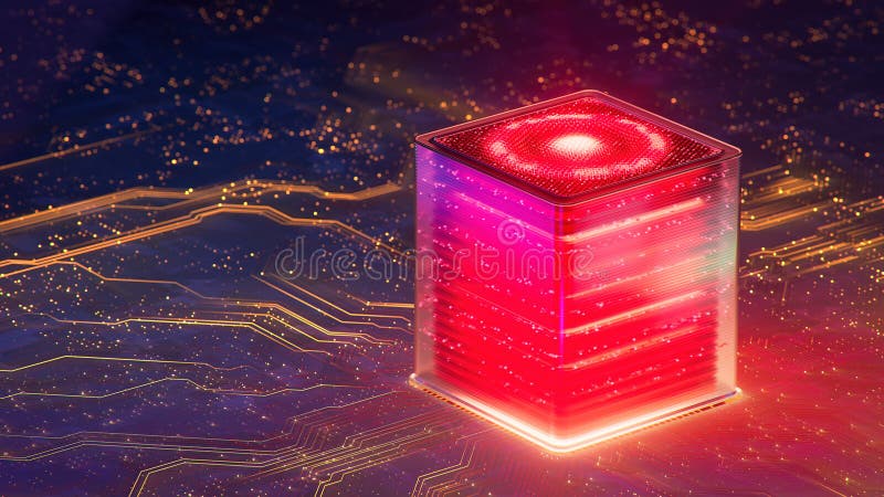 Artificial Intelligence Server Big Data Storage Machine. Learning Algorithms. Cubes Stock Photo ...