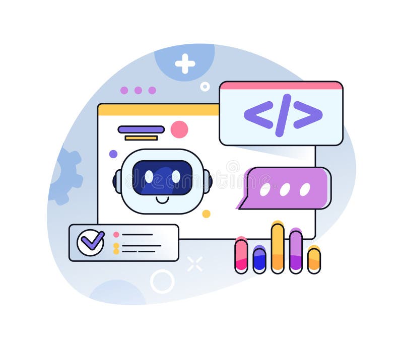 Artificial Intelligence Services, Ai Robot App Stock Vector ...